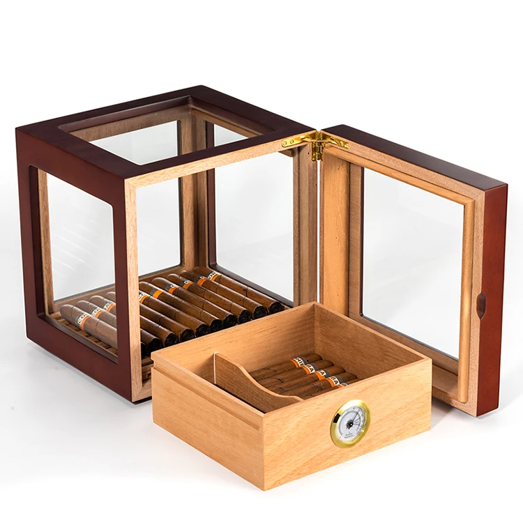 Acrylic Cigar Humidors - Premium Cedar Wood Storage