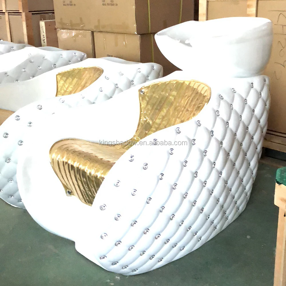 2022 Salon Furniture - Pink Shampoo Bed with Fiberglass Backwash Unit