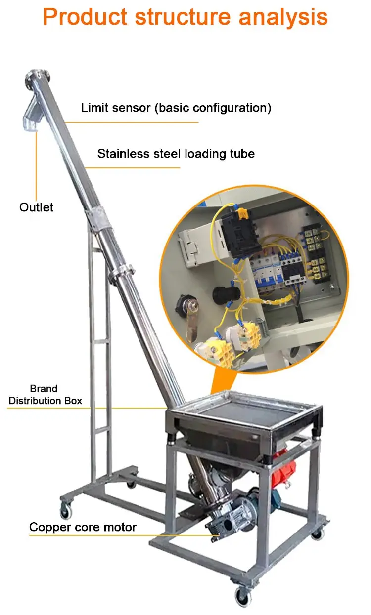 Stainless Steel Incline Tube Screw Conveyor Feeder