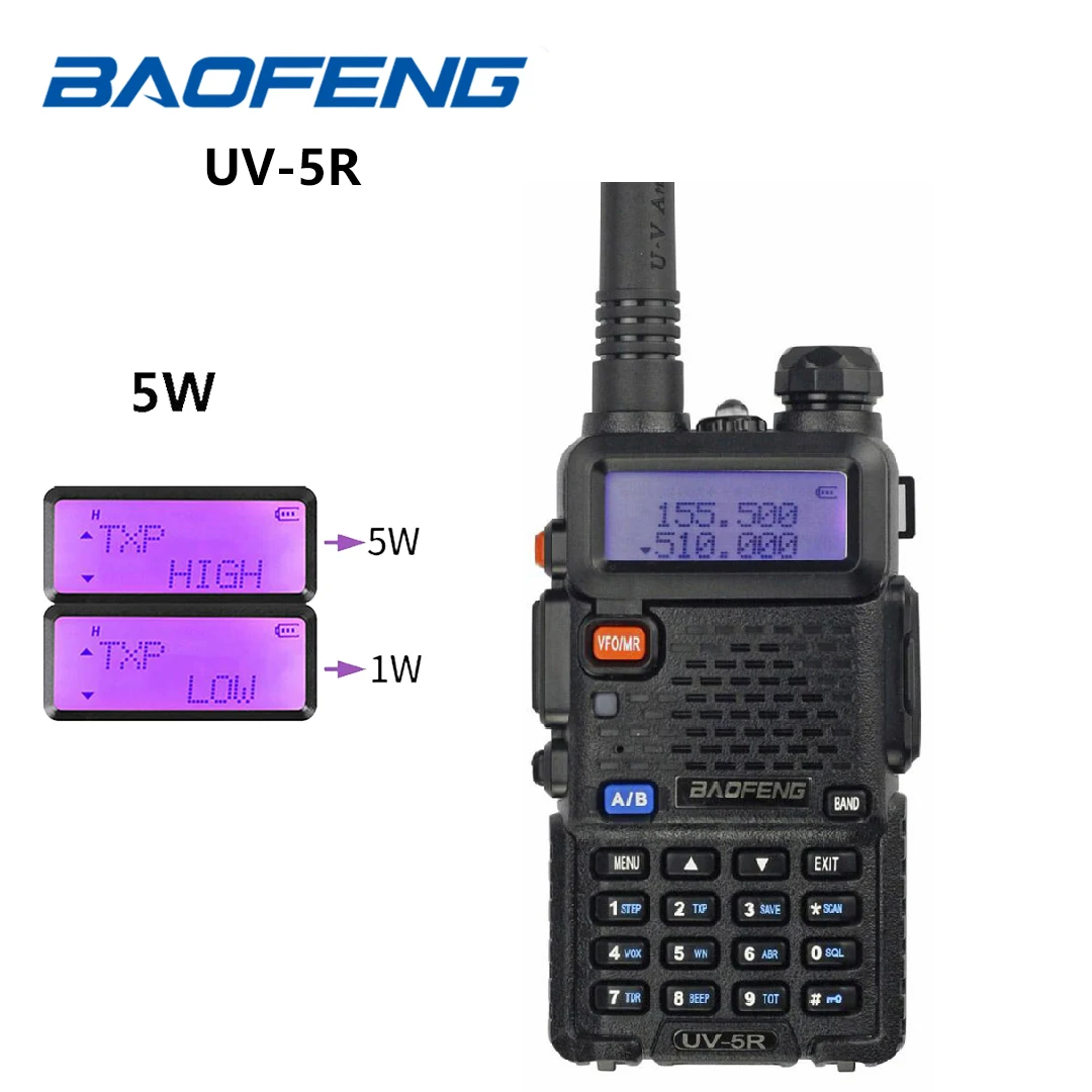 Baofeng Uv-5r Vhf Uhf Walkie Talkie 136-174/400-520mhz Dual Band Ham ...