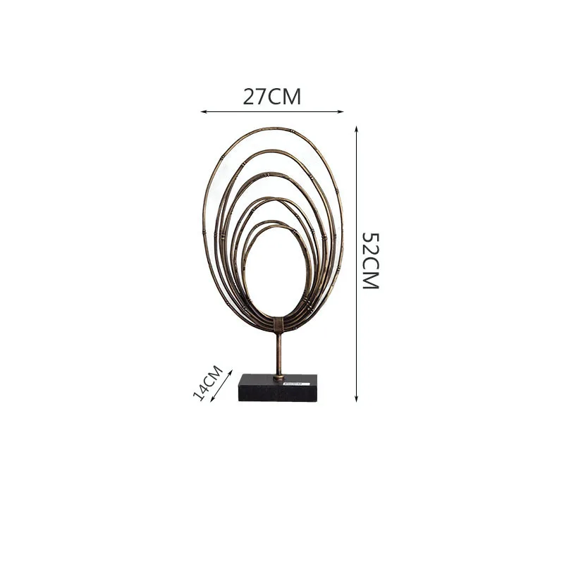 Home Decor Wood Ellipse Shape Table Top Decoration Metal Home ...