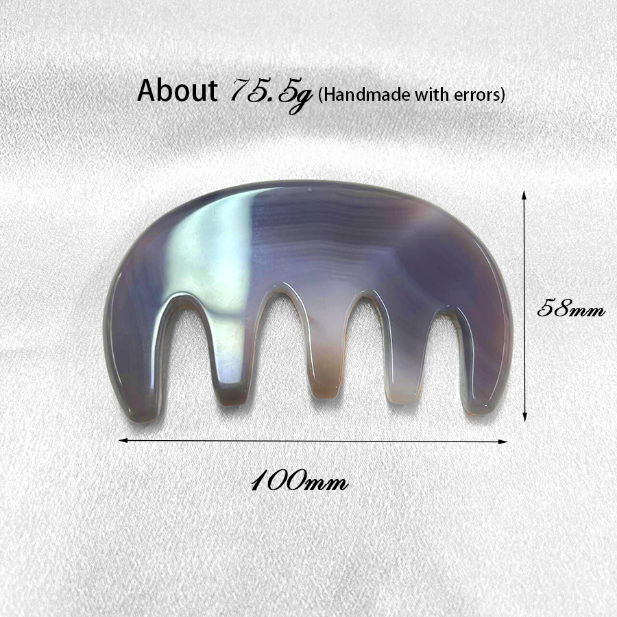 Bian Stone Guasha Comb for Scalp Massage Opal Tiger Eye Stone Agate ...
