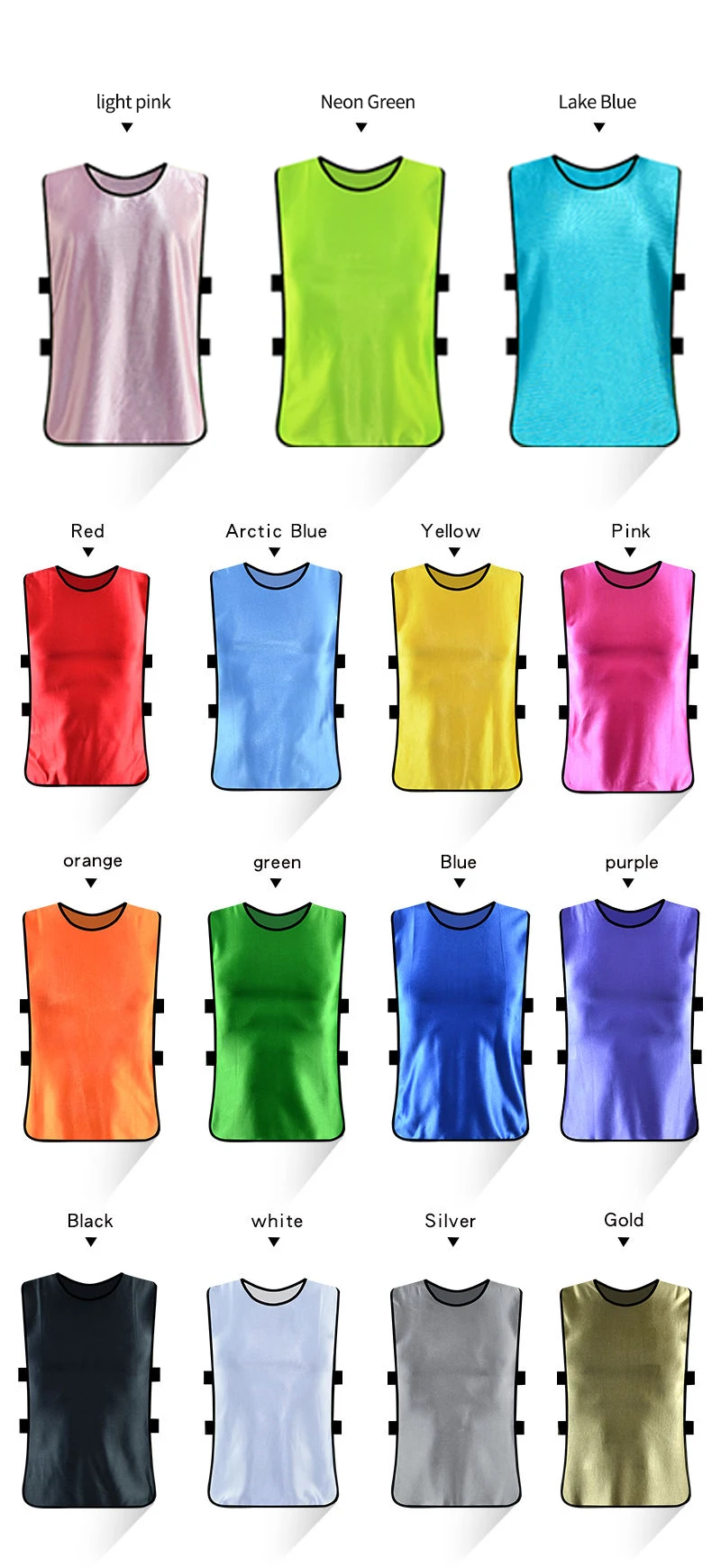 Custom 100% Polyester Soccer Training Bibs - Durable & Breathable