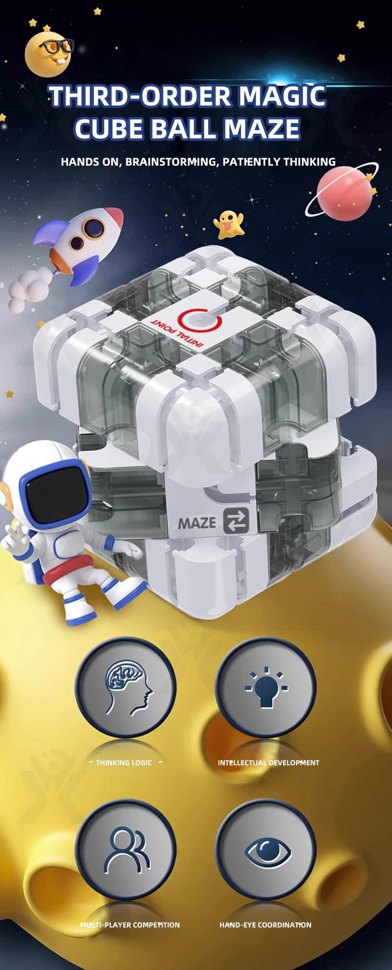 Chengji Maze Game Cube Children Novelty Early Educational Decompression ...