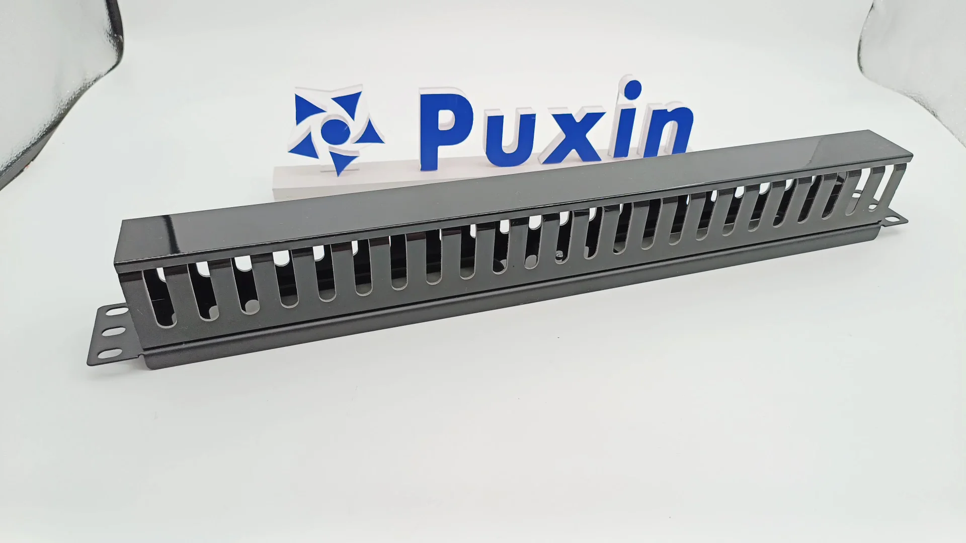 Puxin 19 Inch 1u 24 Port Network Cable Organizer Horizontal Metal ...