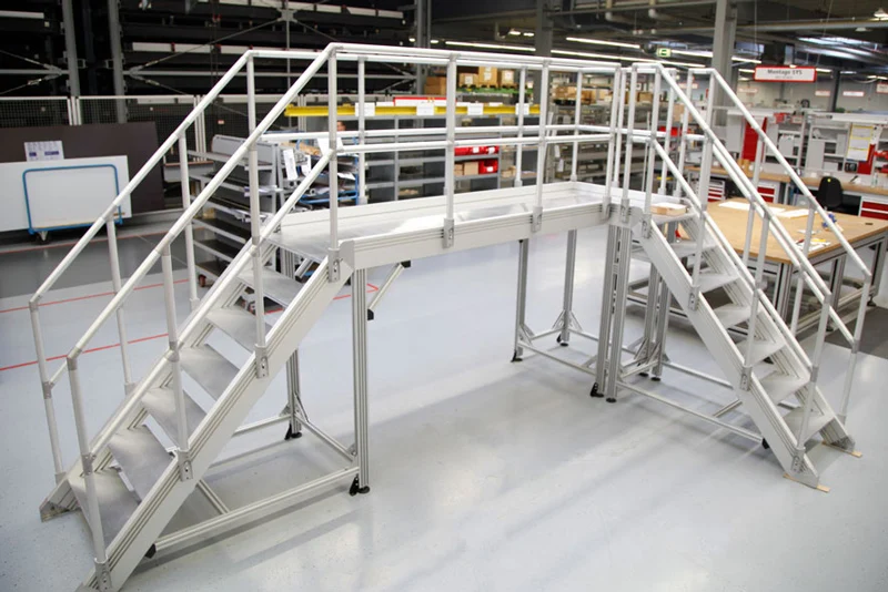 Aluminum Platform Mobile Work Platform Catwalks Stairway Step Ladder ...