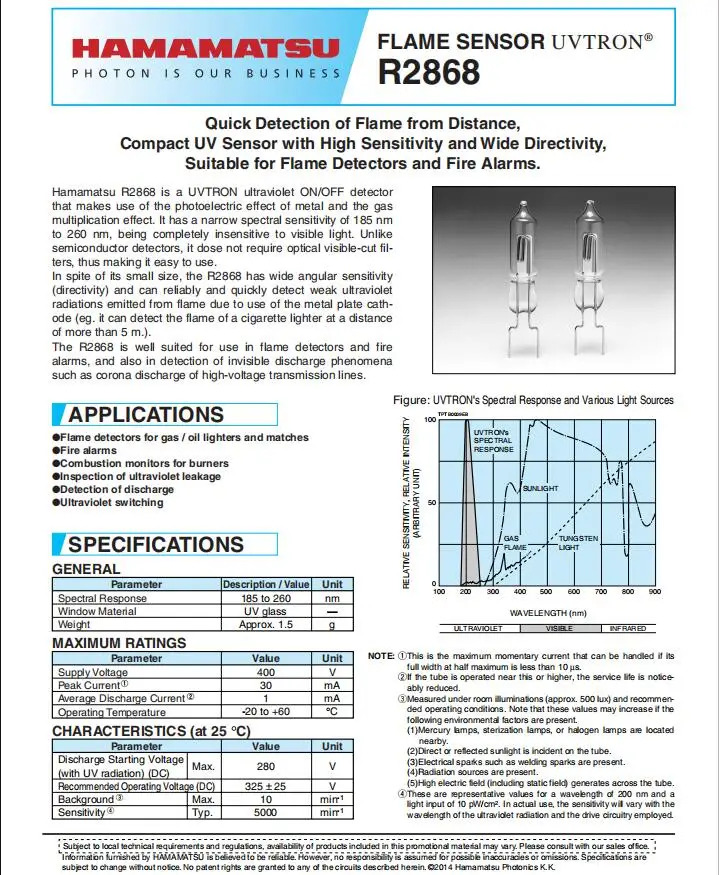 R2868 Hamamatsu C10807 Test Board Uv Flame Sensor - Buy Uv Flame Sensor ...