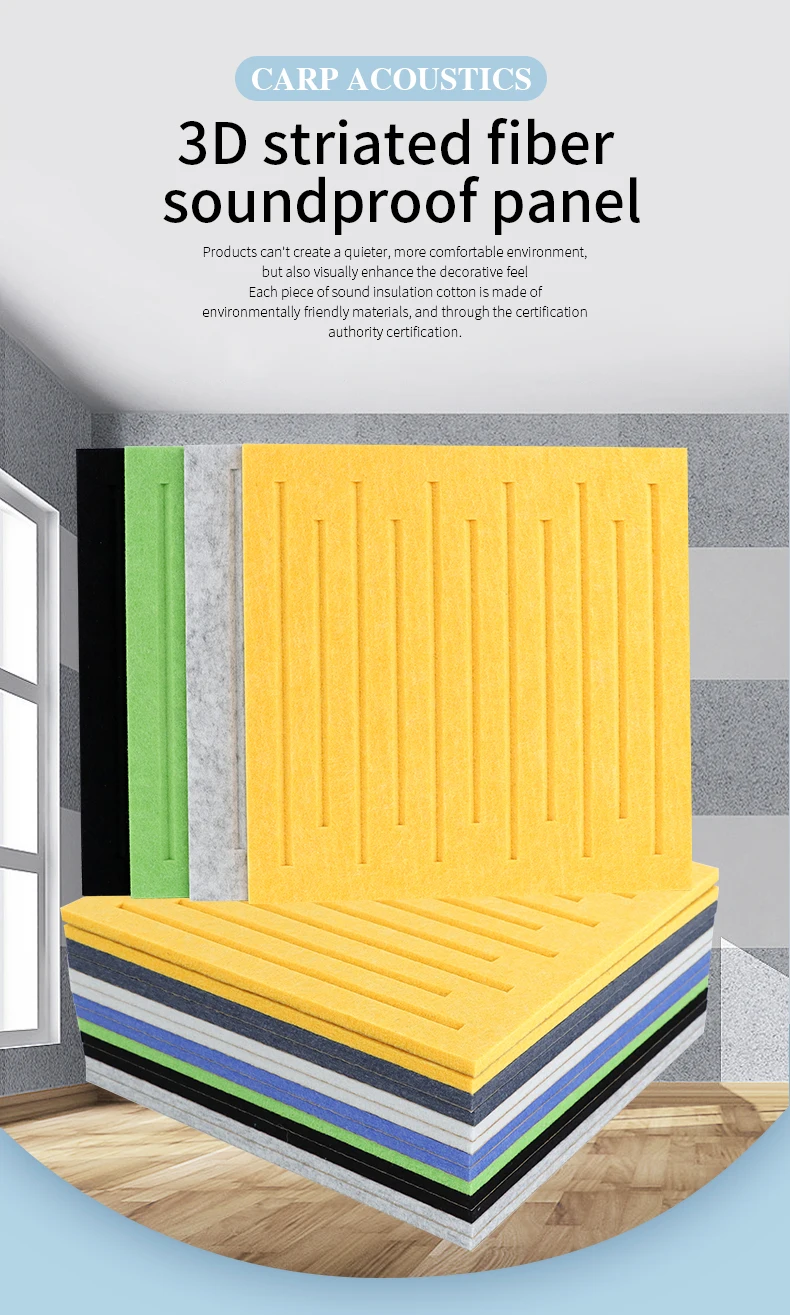 Popular 3d Soundproofing Material Polyester Fiber Acoustic Panels For ...