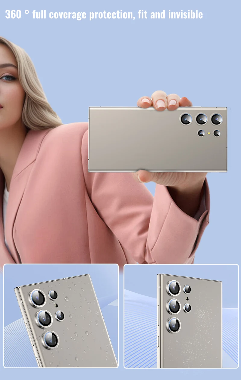 Silver Glitter Aluminum Alloy Hidden Camera Protector for samsung ...