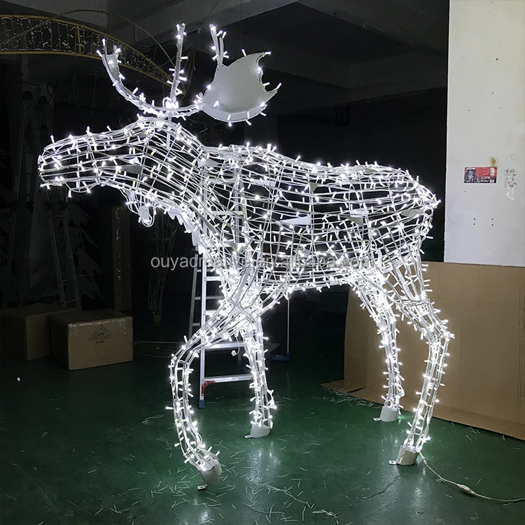 Large Outdoor IP65 Waterproof LED Lights Giant Moose Deer Motif Garden ...