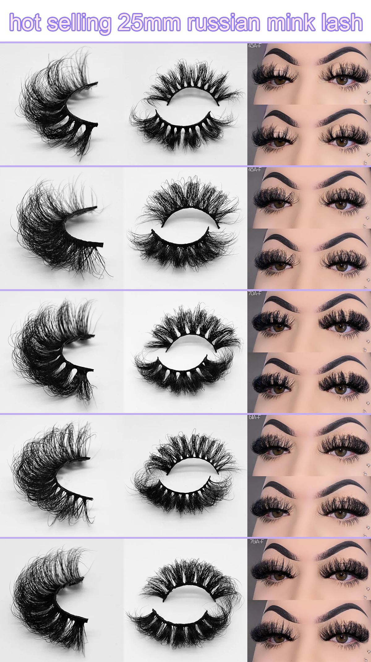 Wholesale Eye Lashes Vendor Full Strip 3d Mink Lashes Fluffy 25mm Mink ...