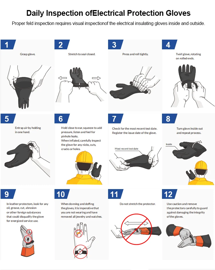 20 Kv High Voltage Insulated Safety Work Gloves Insulating Electrician ...