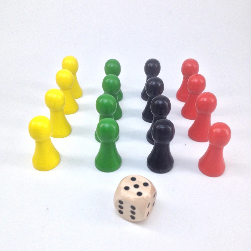 Wooden Game Pawns Little People Children Toy Tabletop Marker ...
