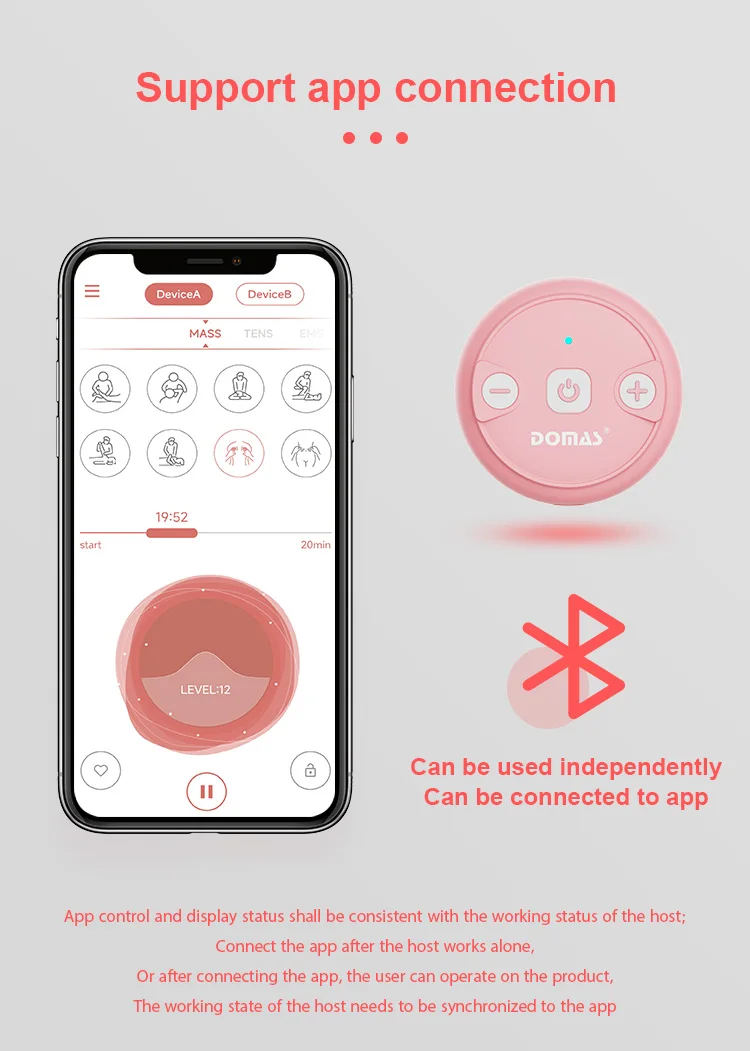 Domas 26 Modes 2 Channels Wireless Tens Machine Bluetooth Unit ...