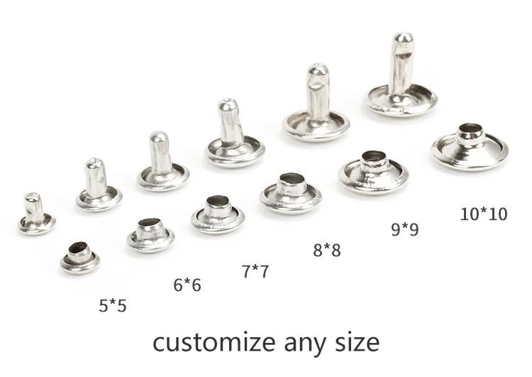 Custom Metal Brass Double Cap Rivets for Leather Garments - Nickel-Free ...