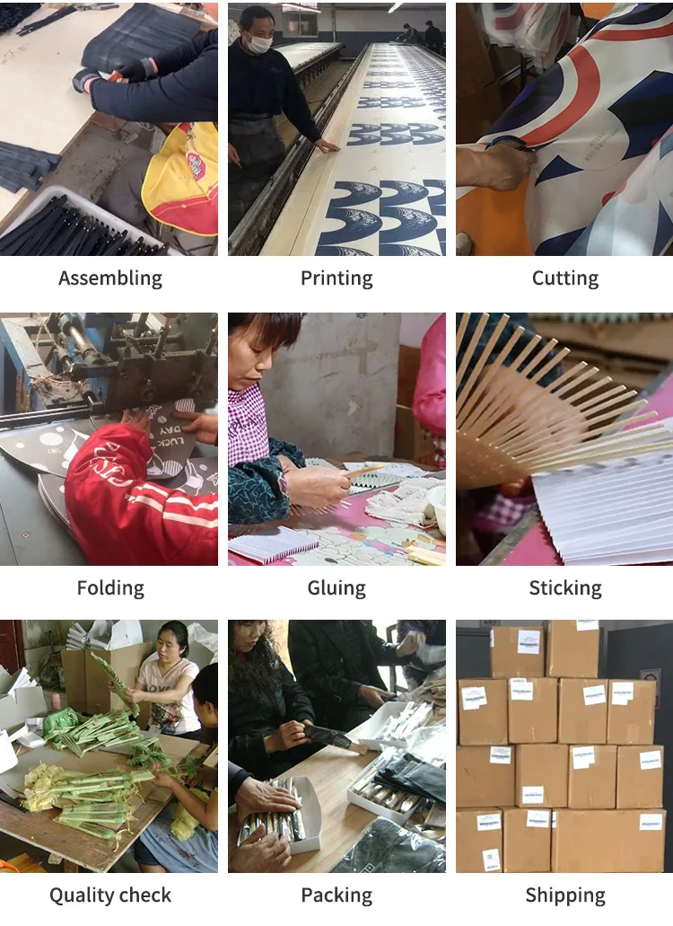 Custom Large Bamboo Fabric Portable Hand Fan For Events & Gifts Odm