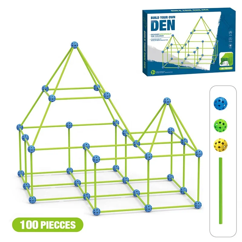 Samtoy 100 Pcs Diy Tent Stem Glow Construction Blocks Model Building ...