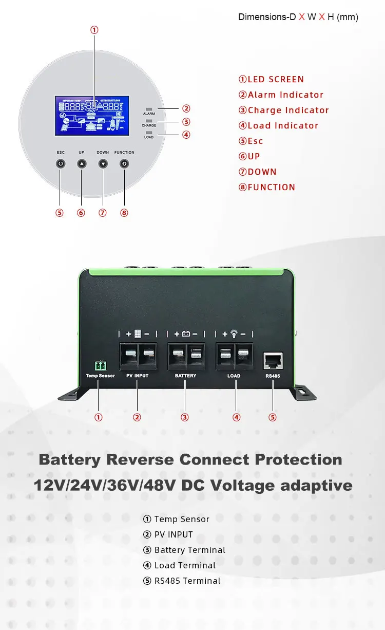 Durable 60a Mppt Solar Charge Controller Price Solar Battery Charger ...