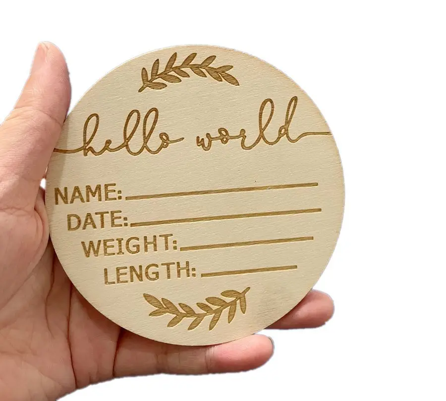 Personalized Wooden Discs Baby Milestone Cards With Laser Engraving ...