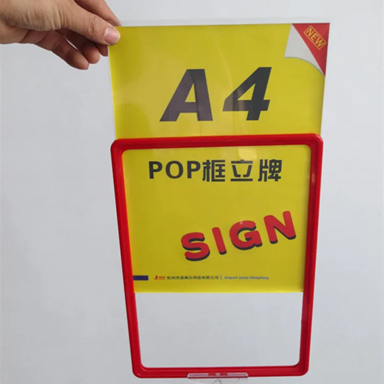 Hot Selling Supermarket Pop A4 A5 Pricec Frame Poster Plastic Sign Holder Plastic Frame - Buy ...