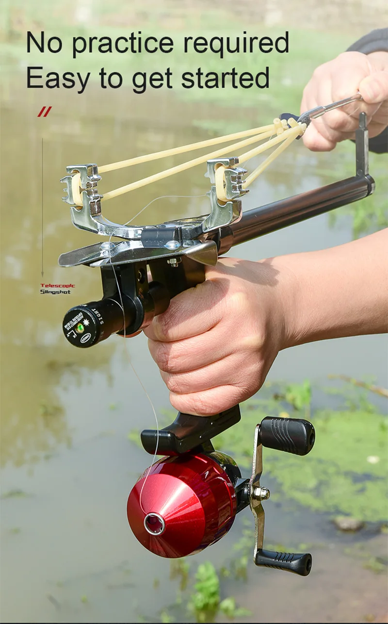 SYQT Laser Long Rod Telescopic Catapult Remote Hunting Slingshot