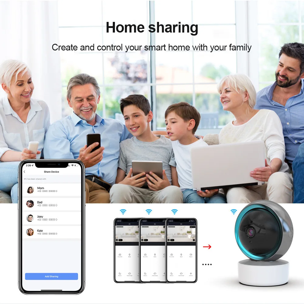 Indoor Wifi Tuya Smart Life 1080P Camera with Night Vision