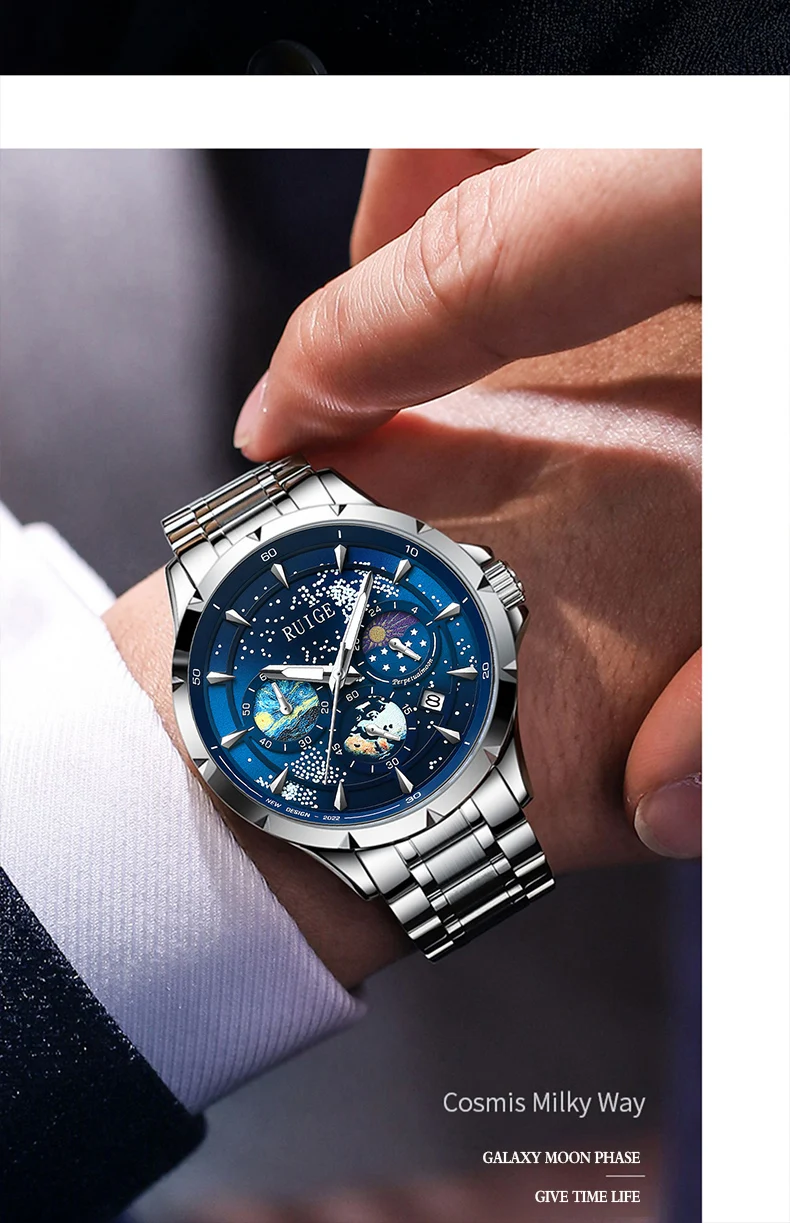Ruige N3 Men's Original Brand Quartz Watch Waterproof Luminous Starry ...