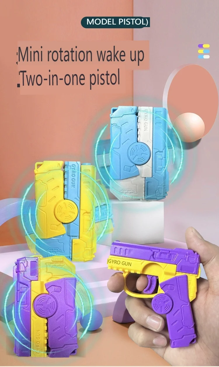 Mini Unpack Rotary Back Wade Gun 2-in-1 Fidget Spinner