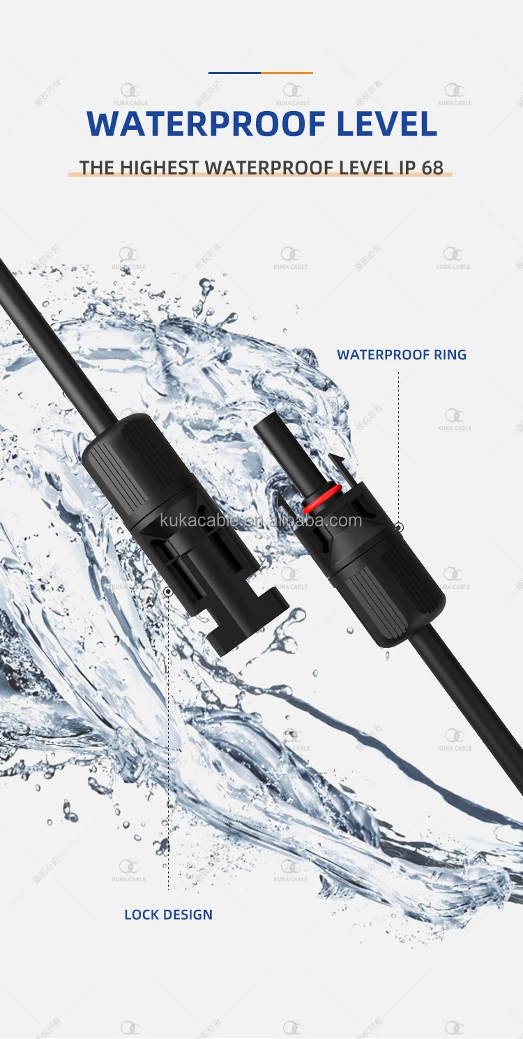 1000v Ip68 Waterproof Solar Panel Connectors With Male And Female Plug ...
