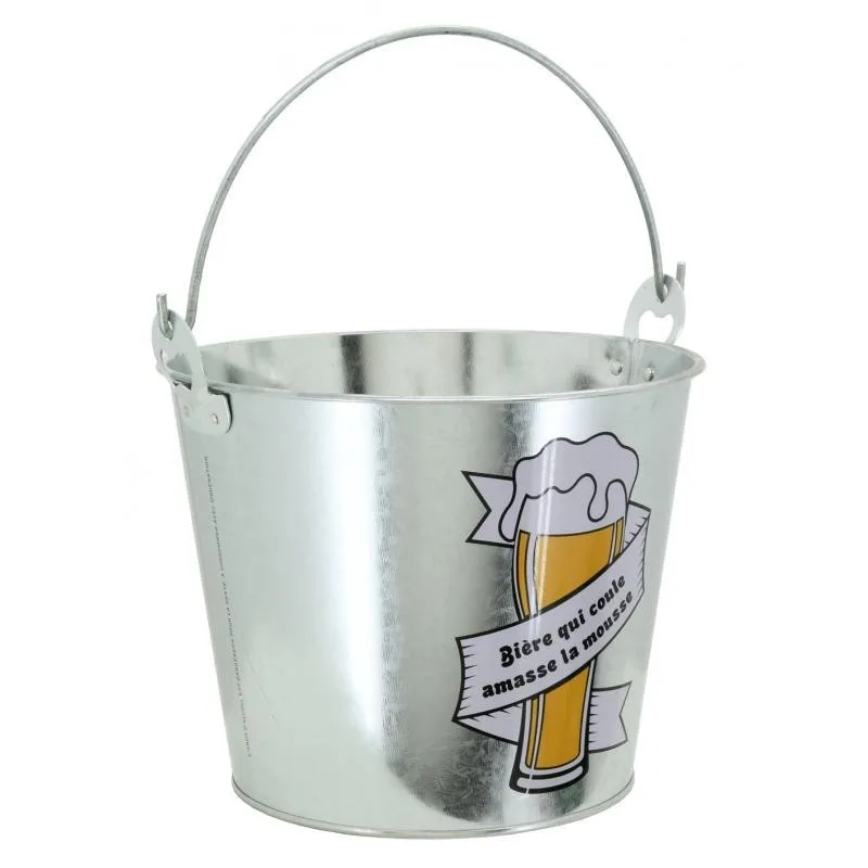 Galvanized Metal Beer Bucket Flowing Beer Gathers Foam Custom Logo ...