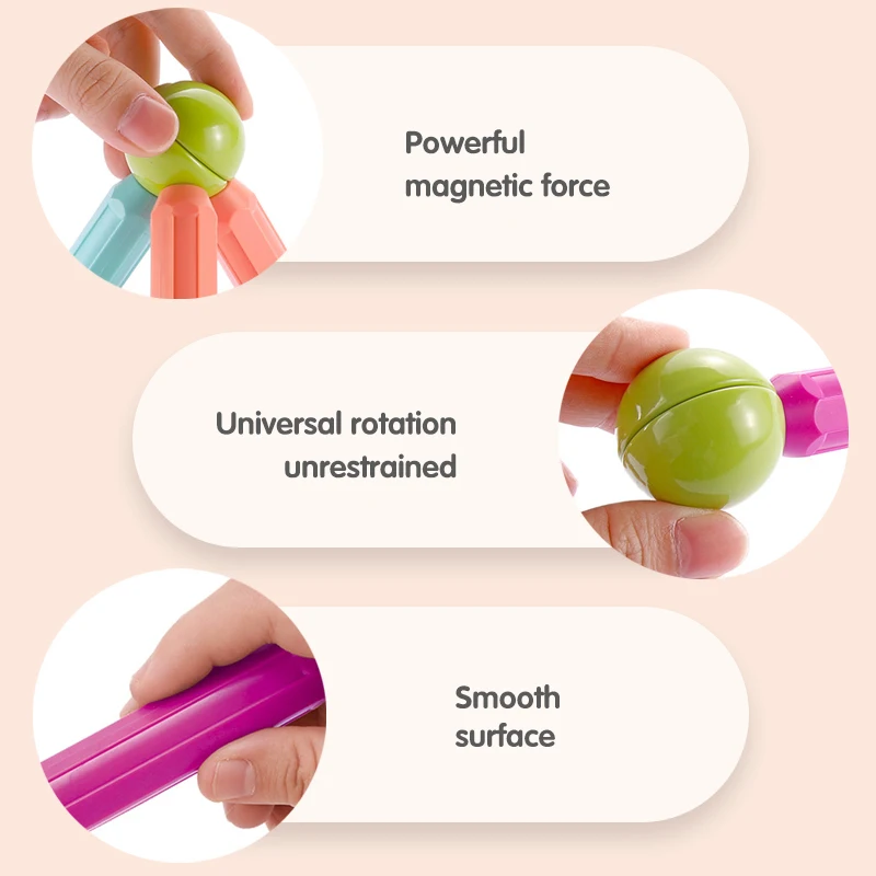 25pcs Children Diy Building Construction Toy Intelligent Magnetic Rods ...
