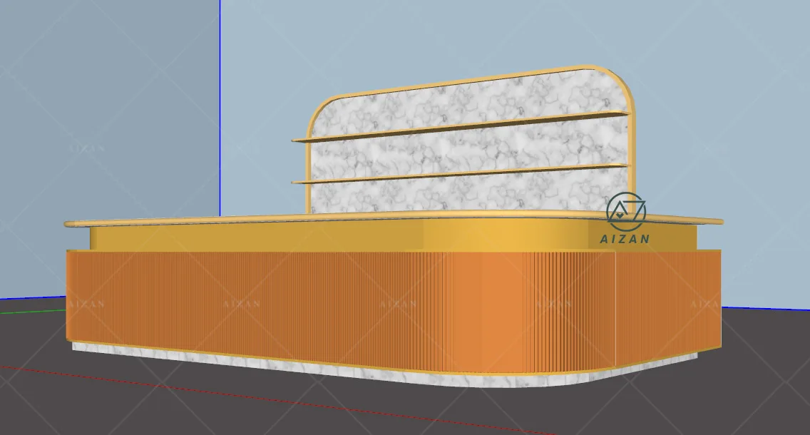 L Shape Curved Restaurant Cafe Coffee Shop Modern Bar Counter