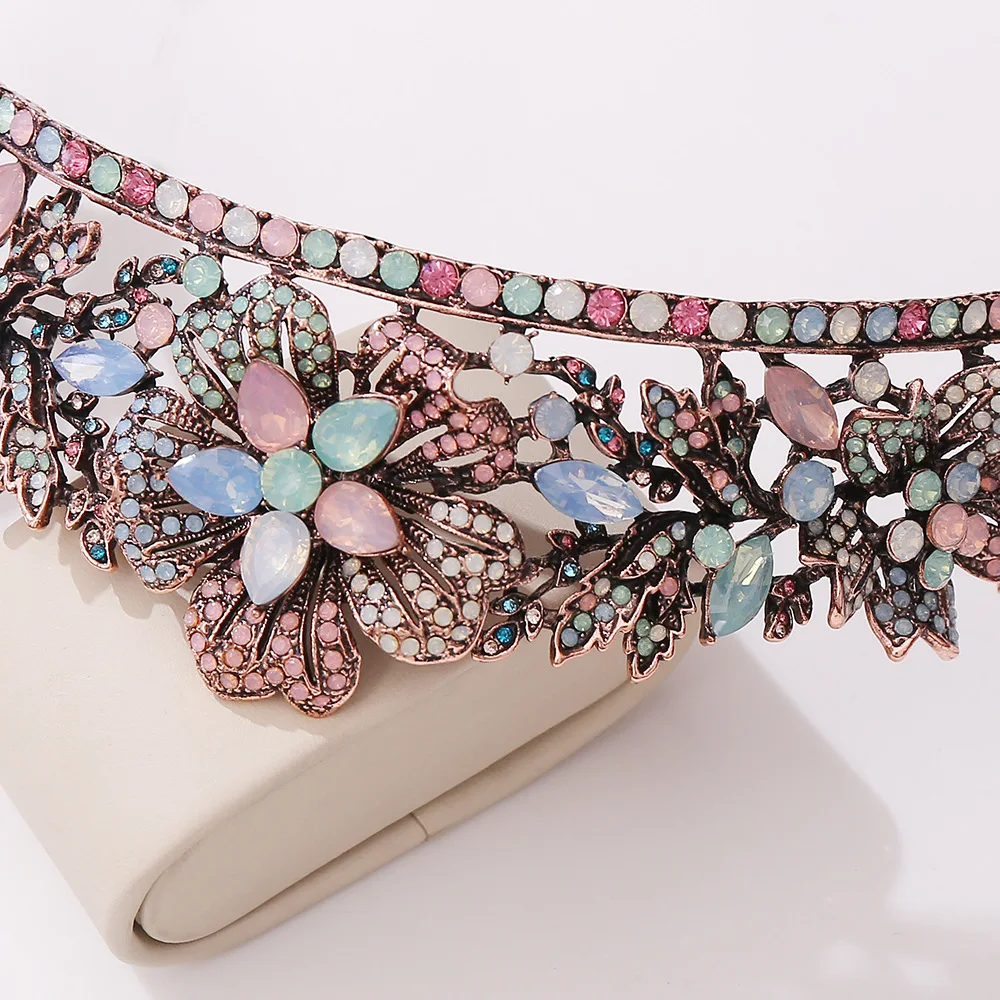 Wholesale New Design Vintage Baroque Opal Rhinestone Tiara Crystal Prom ...