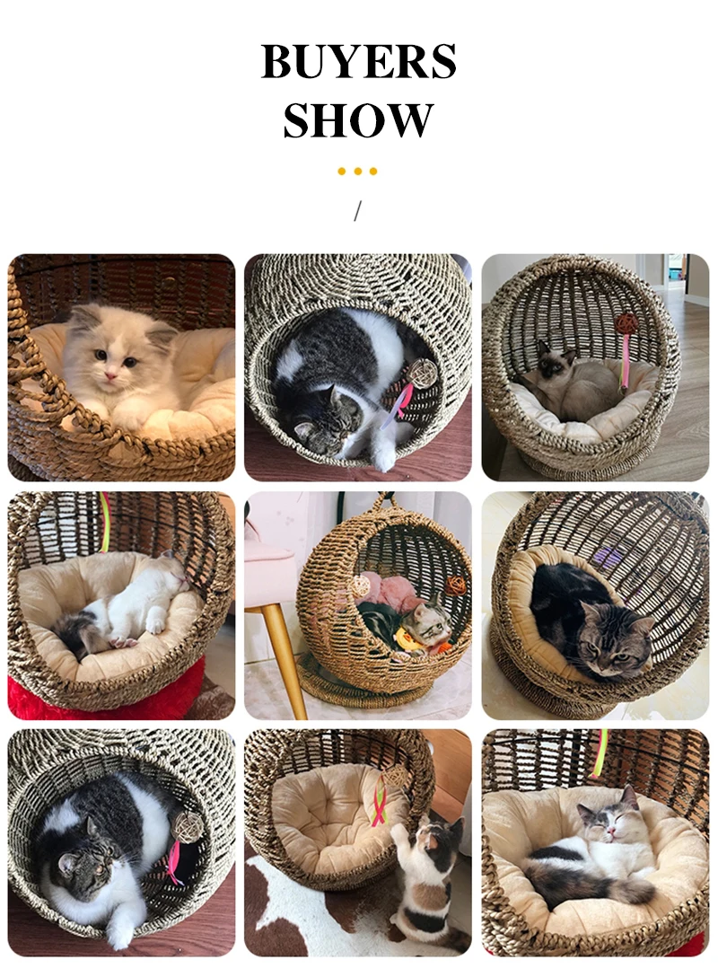 Cat Nest Four Seasons Universal Little Dog House Villa Rattan Hanging ...