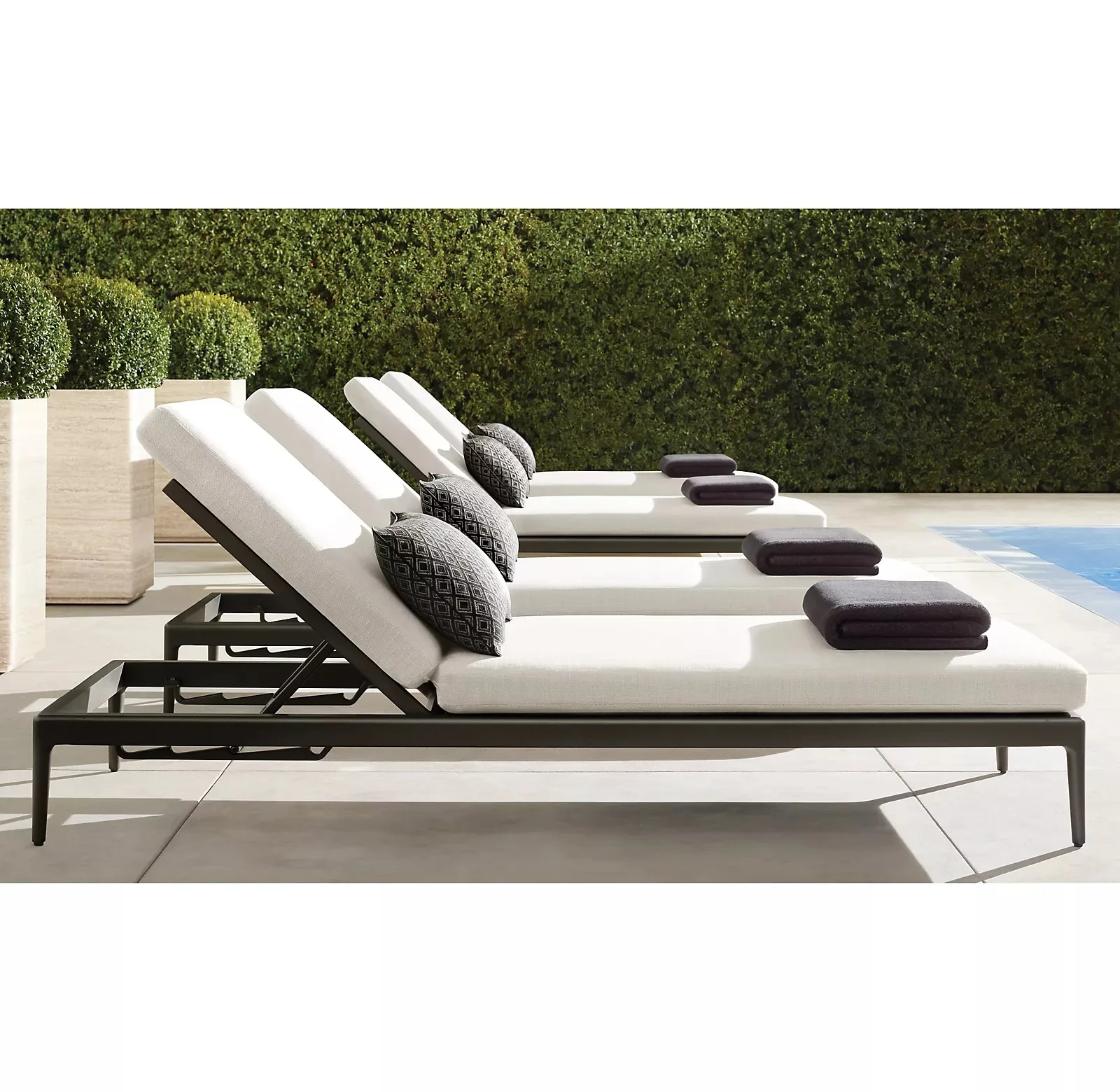 Modern Hotel Poolside Aluminum Sunbed New Product Outdoor Beach Sunbed ...