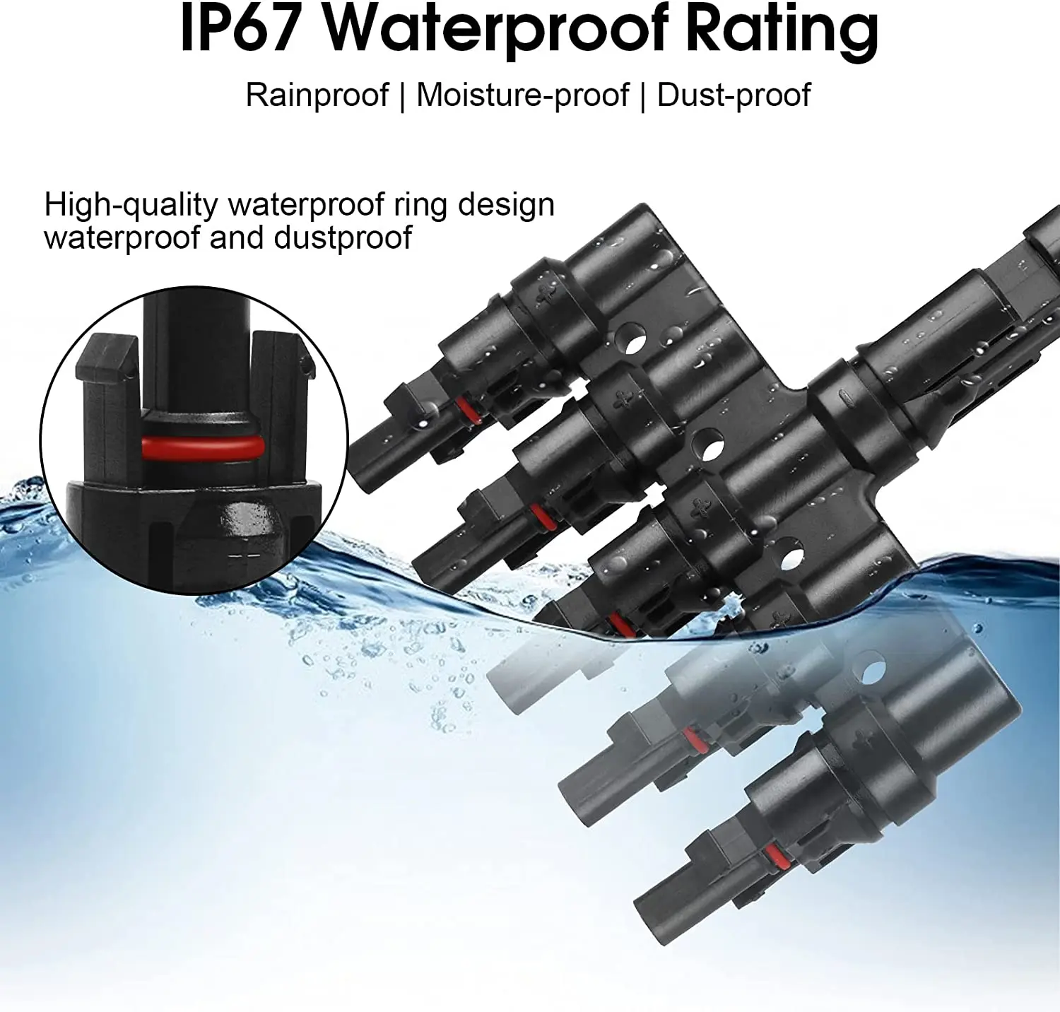 Ip67 Solar Pv 1000 Dc Connector 5 To 1 Pv Solar Panel Power Connector ...