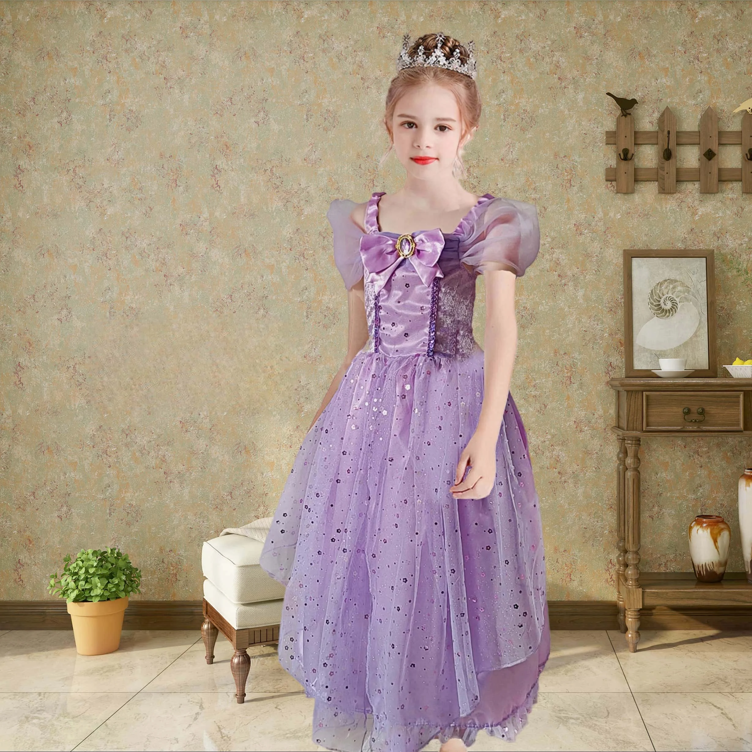 Custom Princess Dress Kids Girl's Elegant Party Costumes Birthday Party ...