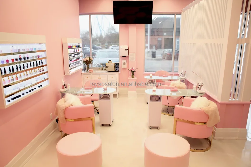 New Nail Salon Furniture Set - Pink Ins Style Manicure Table