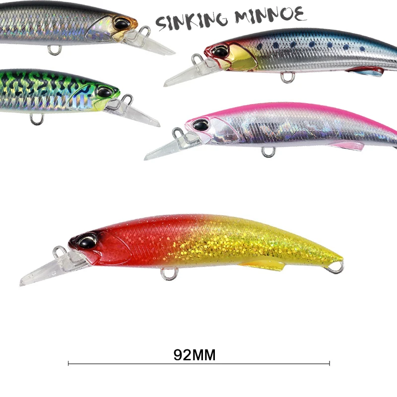 92mm 40g Heavy Sinking Minnow Lures for Bass & Trout