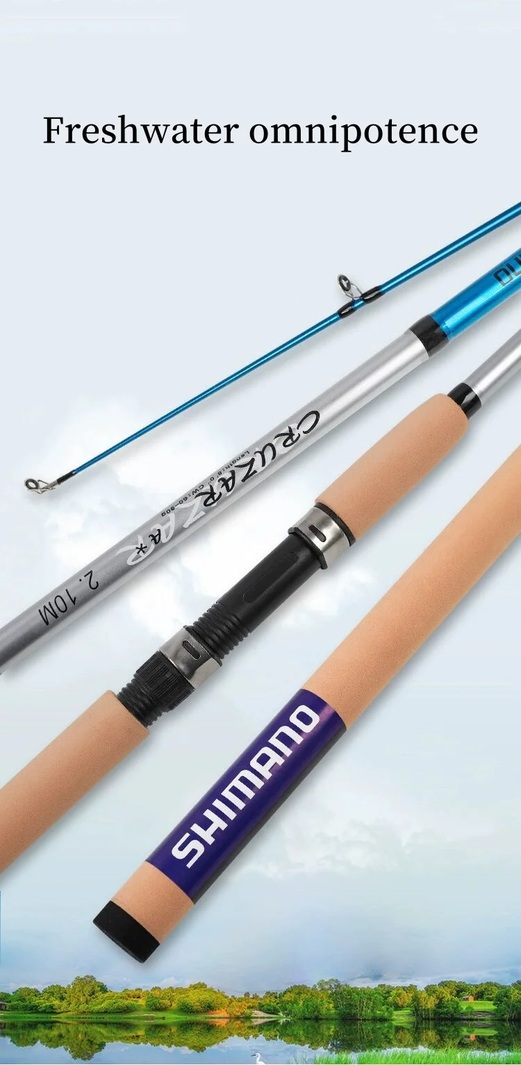 2 Sections Inshore Fishing Spinning Rod Light Weight Fiberglass Casting ...