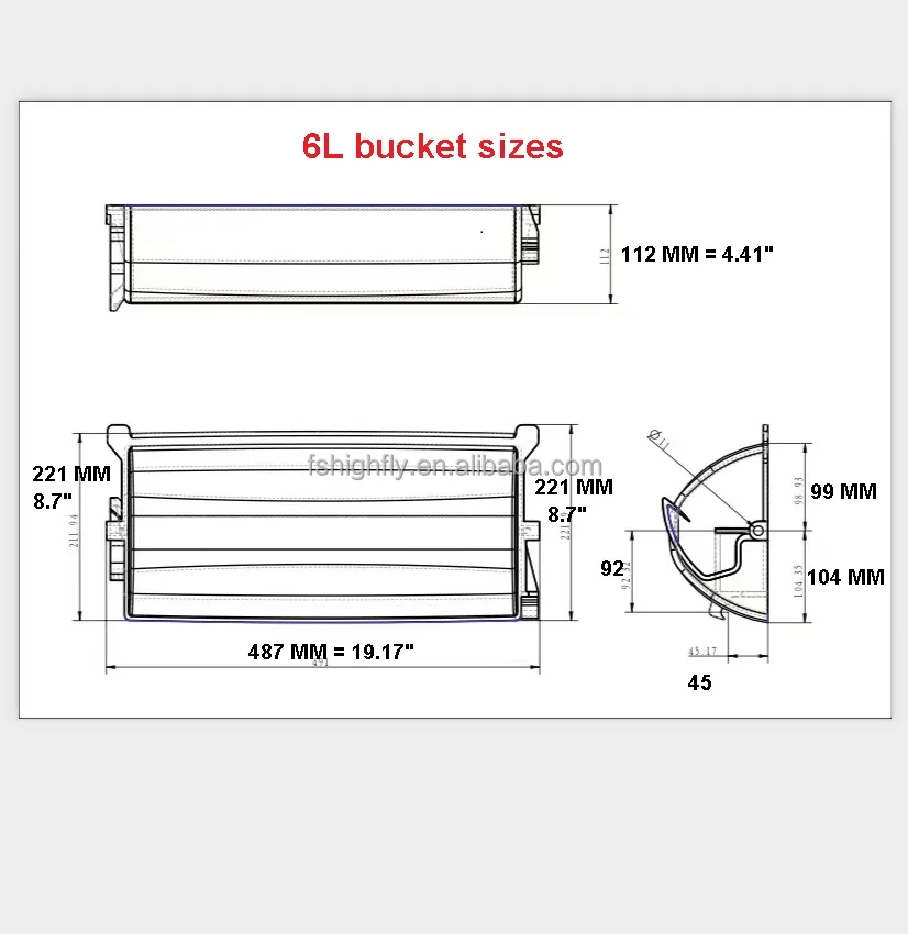 Z Type 6L Plastic PP Elevator Bucket Hopper 6 Litres Conveyor Hopper ...