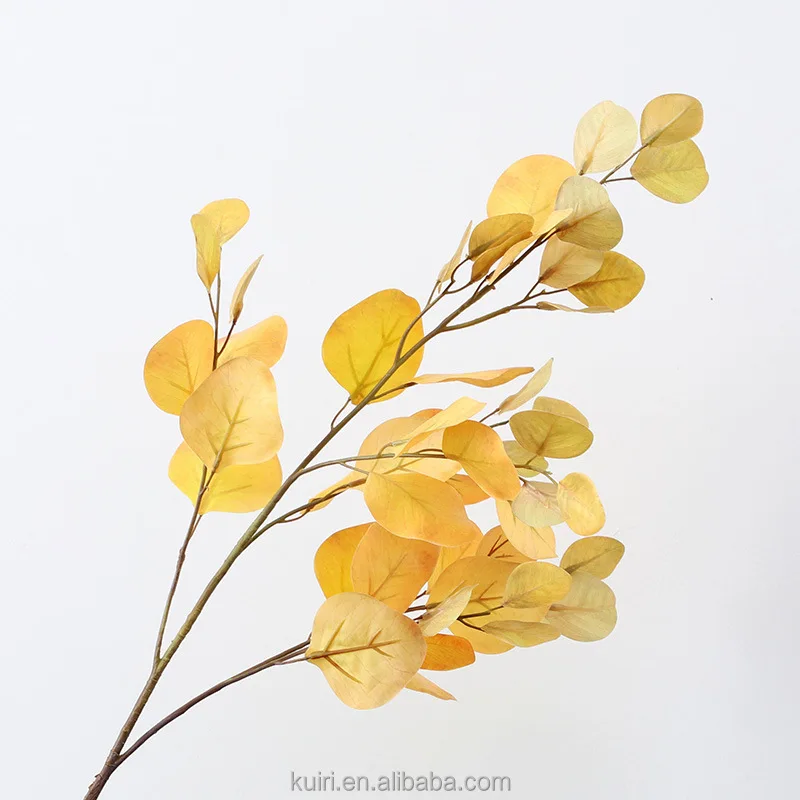 2024 Ins Artificial Plants Leaf Branches Autumn Beige Eucalyptus Apple ...