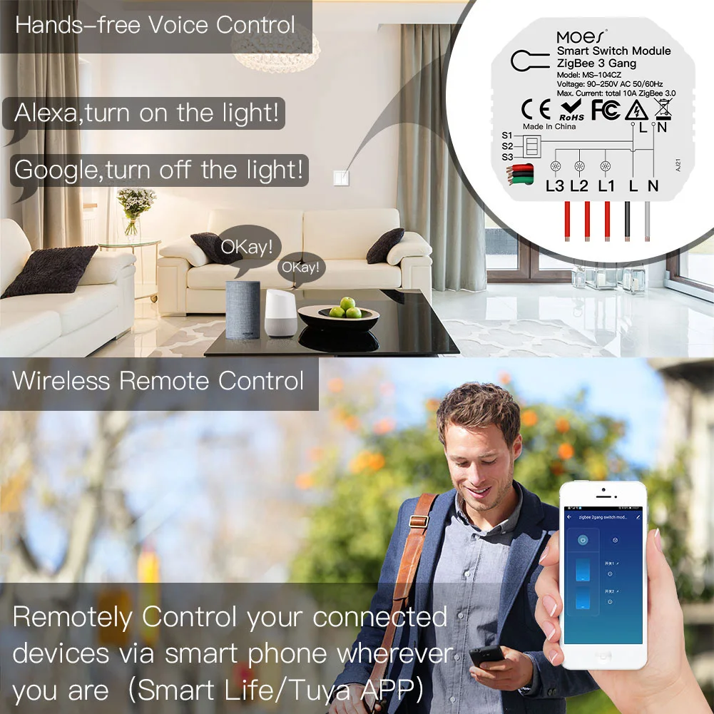 Smartthings Button Tuya ZigBee Smart Key Switch Wireless Remote Control ...