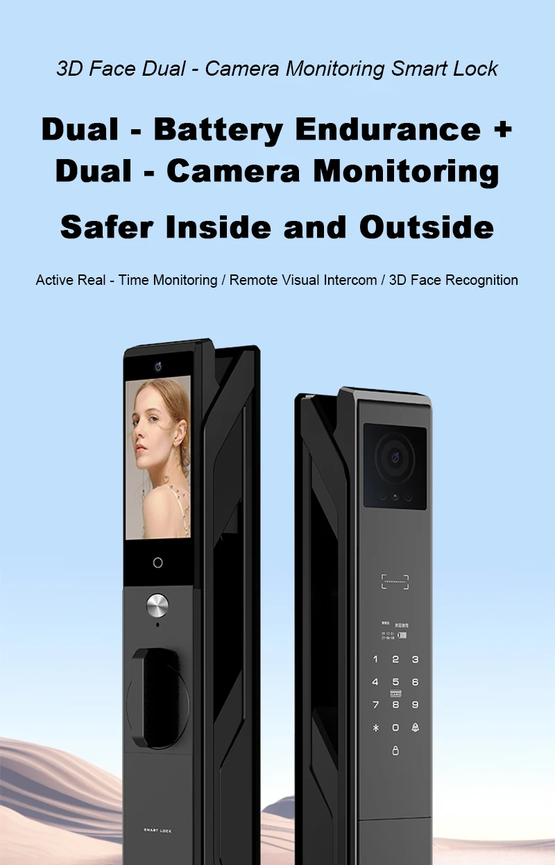 3D Face Smart Door Lock Fully Automatic Electronic Digital Biometric ...