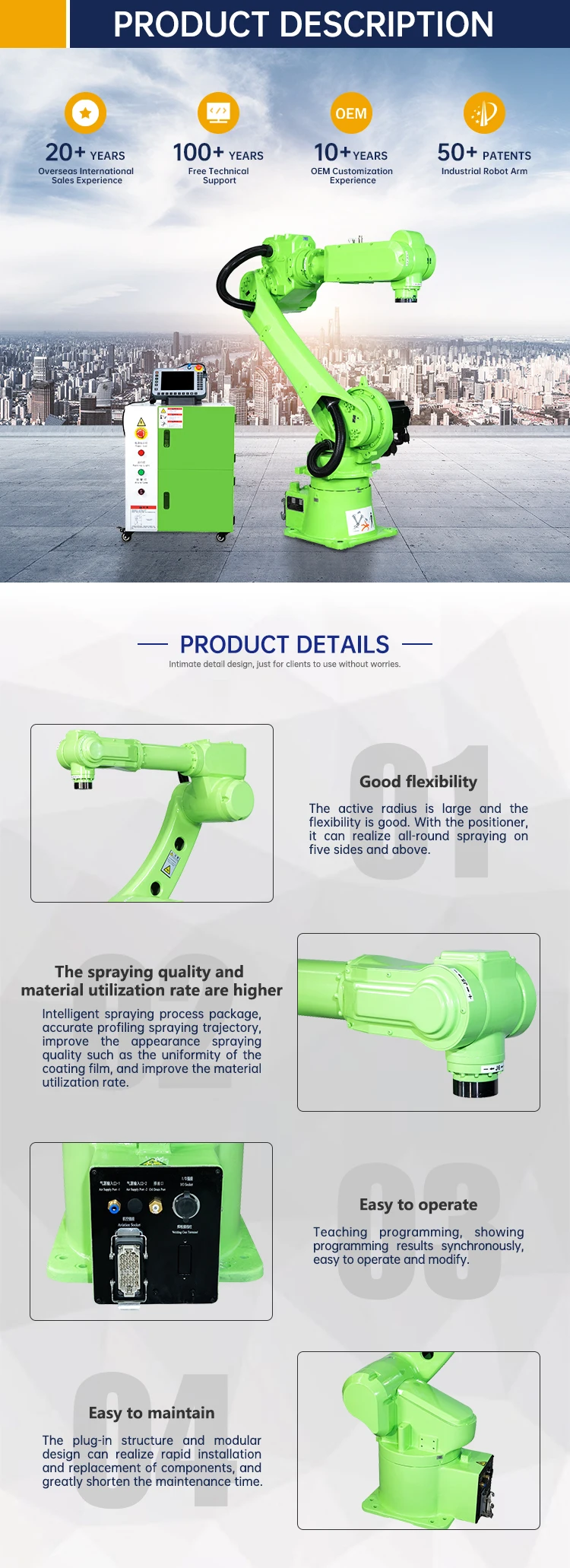 Spray Painting Robot Arm 6 Axis Car Wall Painting Equipment Machine ...