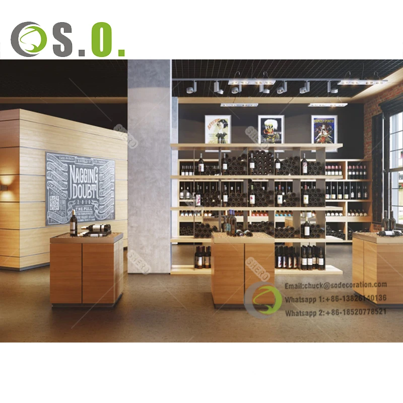 Retail Wine Shop Interior Design Decoration Wine Store Custom Shop ...