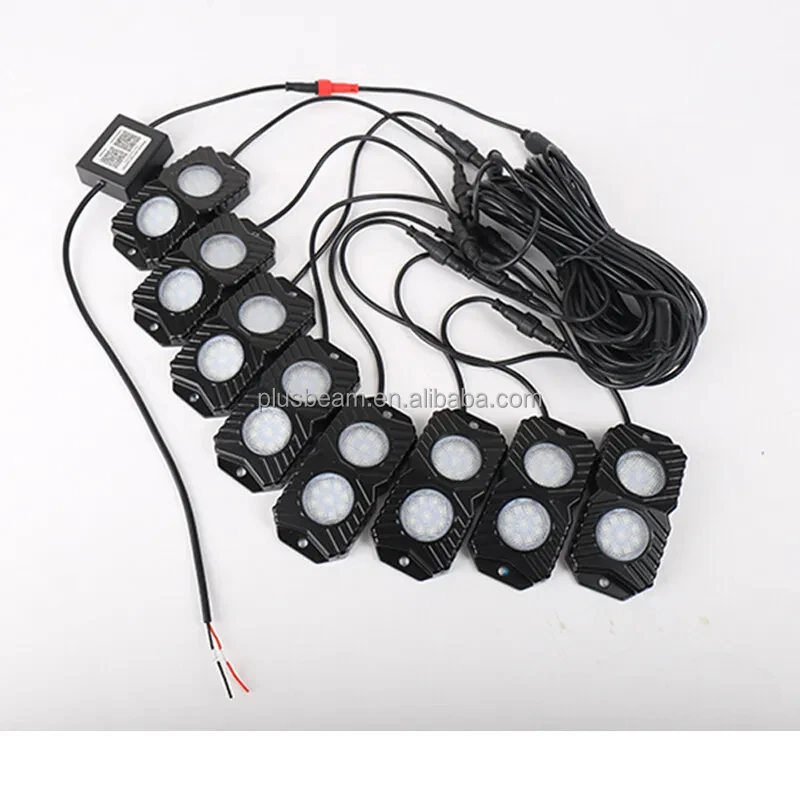 Plusebam Newest 8pods Rgb Bluetooth Control Kits Led Rock Lights Off ...