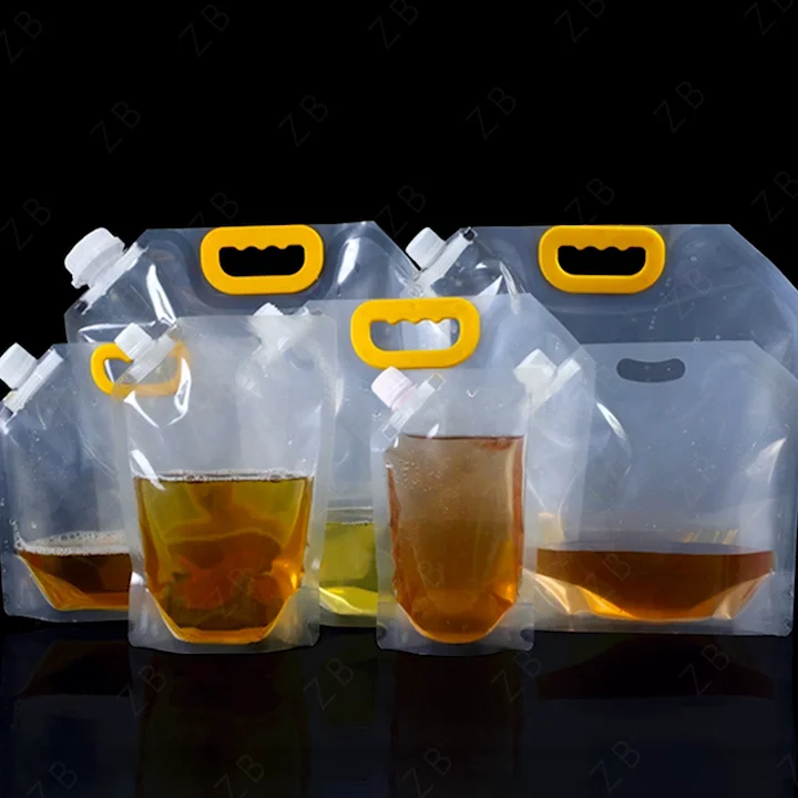 Custom Printed Beer Beverage Water Stand Up Pouch Bags Reusable Nozzle ...