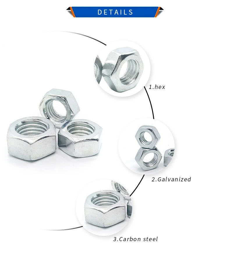 Factory Manufacturing Din934 Hex Nut With Hex Bolt Zinc Plated Carbon Steel High Quality - Buy ...