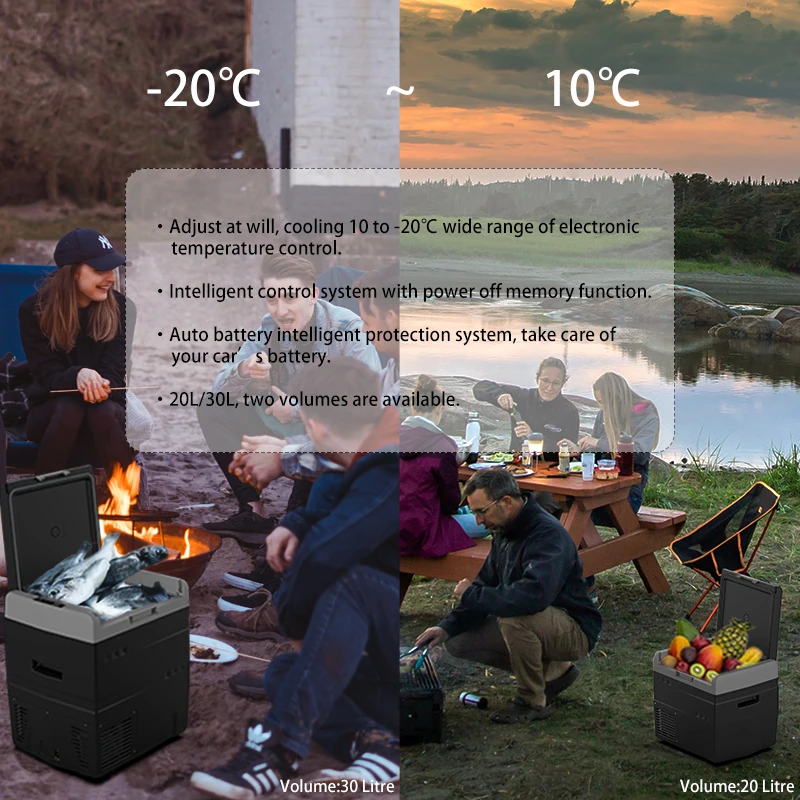 30l Portable Mini Compressor Outside Camping Car Fridge Freezer Cooler ...